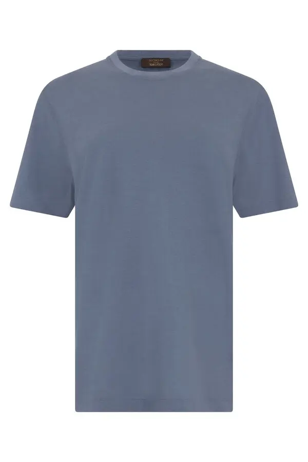 SLOWEAR Short-sleeve Cotton T-shirt With Classic Fit - Blue