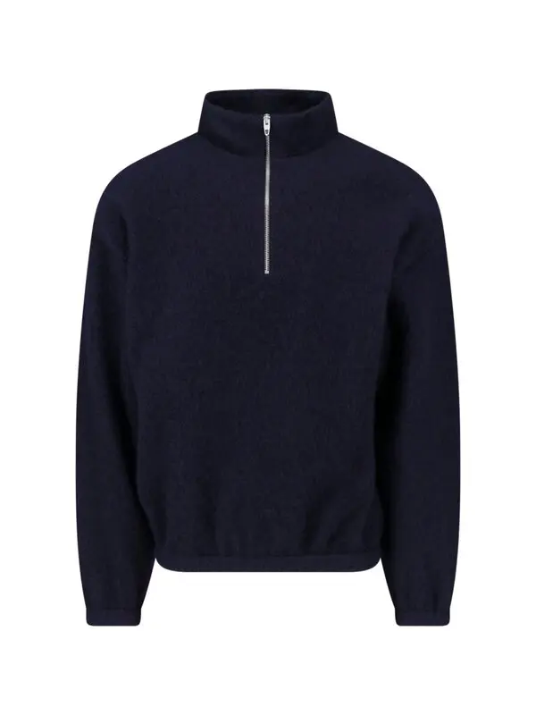 JIL SANDER Half-zip Mock Neck Sweater