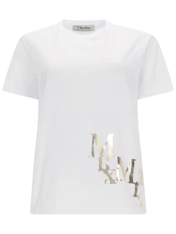 Max Mara Cotton Logo T-shirt - White