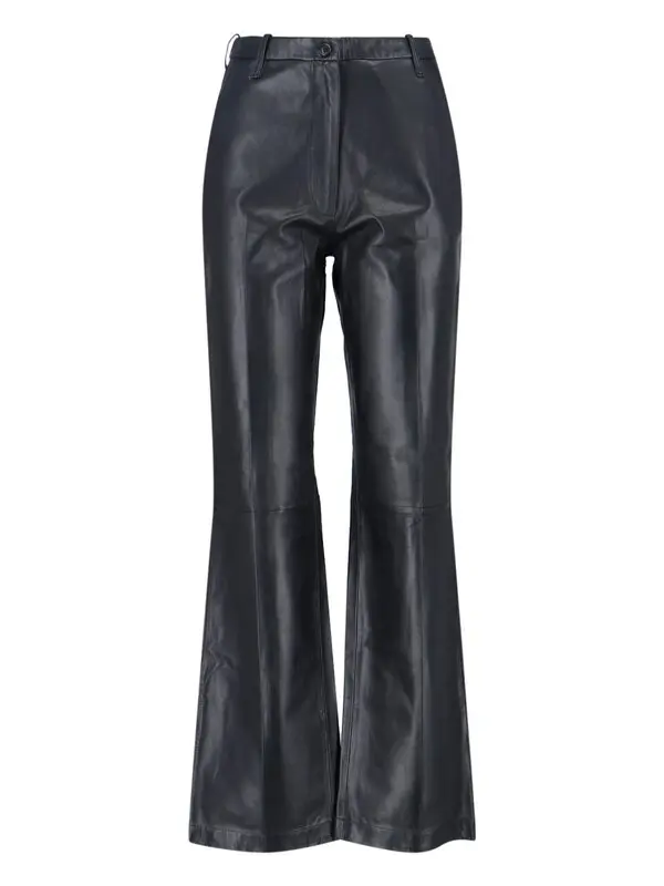 NOVELLE Napa Leather Flare Trousers