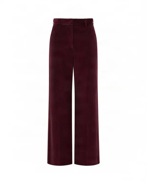 Max Mara Wide-leg Corduroy Trousers - Bordeaux