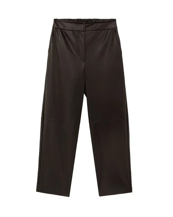 Alpha Studio High-waist Faux Leather Straight-leg Pants - Marrone