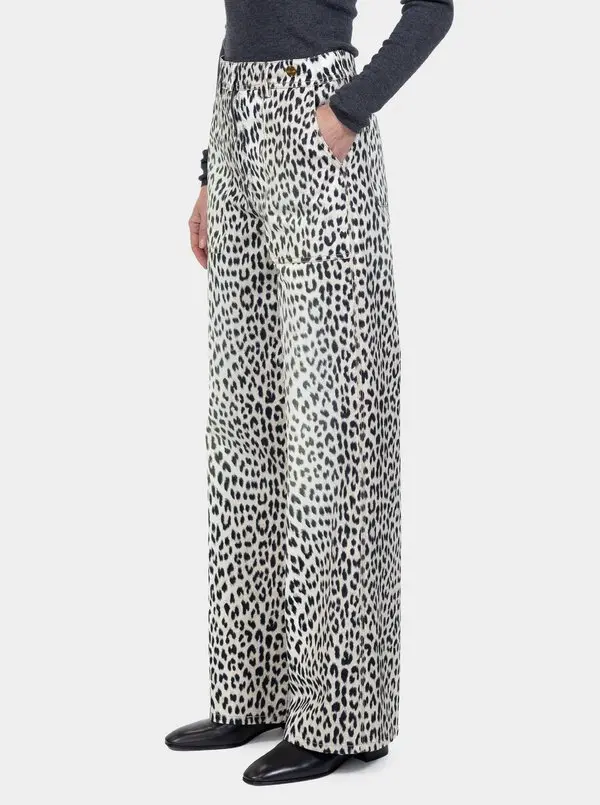 CALLAS MILANO Lori Wide Leg Pant Cheetah
