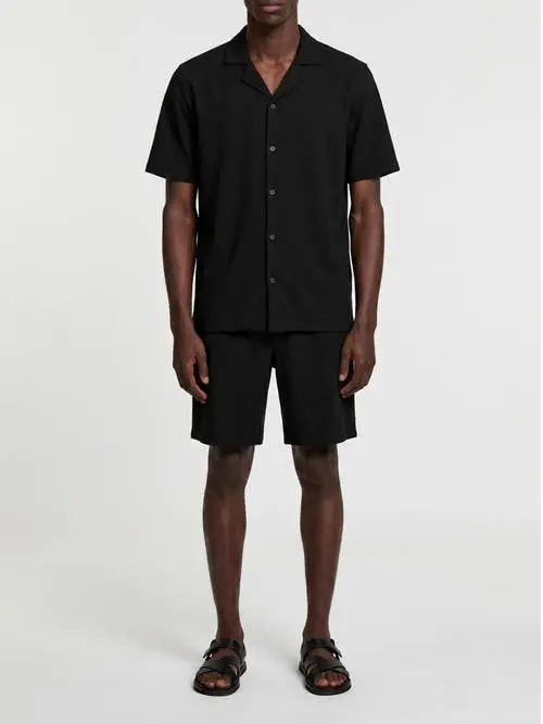 WALKER & HUNT Relaxed Seersucker Camp Collar Shirt