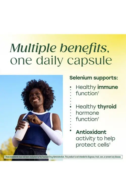 MEGAFOOD High Absorption Selenium 200mcg Capsules, Thyroid & Antioxidant Support, Vegan