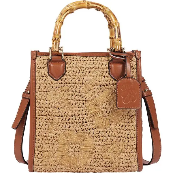 Tommy Bahama Celine Floral Embroidery Tote - Cognac