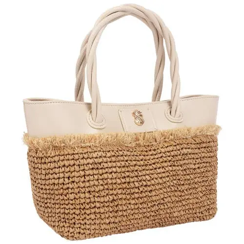 Tommy Bahama Charlotte Medium Fringe Raffia Tote
