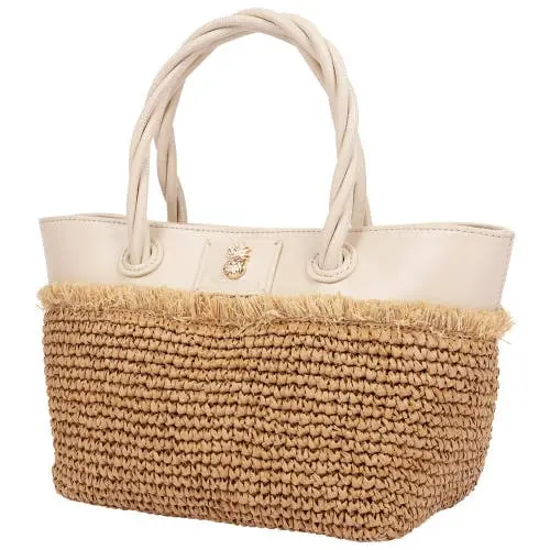 Tommy Bahama Charlotte Medium Fringe Raffia Tote