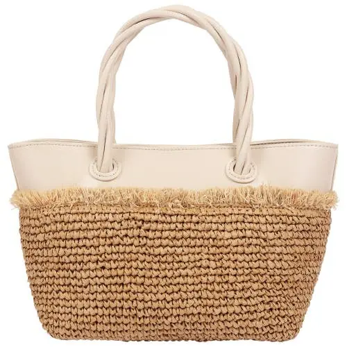 Tommy Bahama Charlotte Medium Fringe Raffia Tote