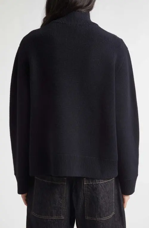 NILI LOTAN Axel Quarter Zip Lambswool Sweater