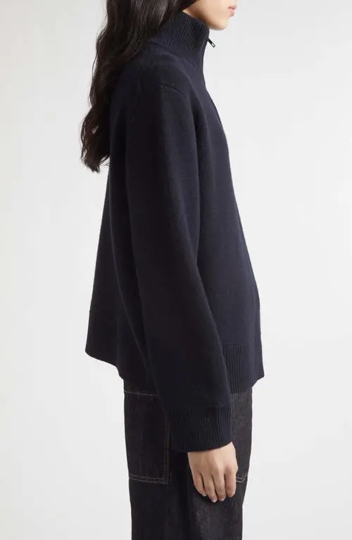 NILI LOTAN Axel Quarter Zip Lambswool Sweater