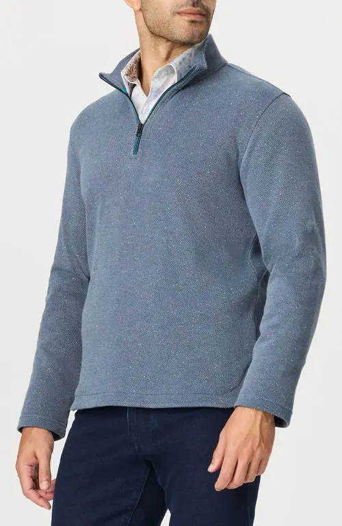 Robert Graham Draycott Quarter Zip Cotton Sweater - Navy