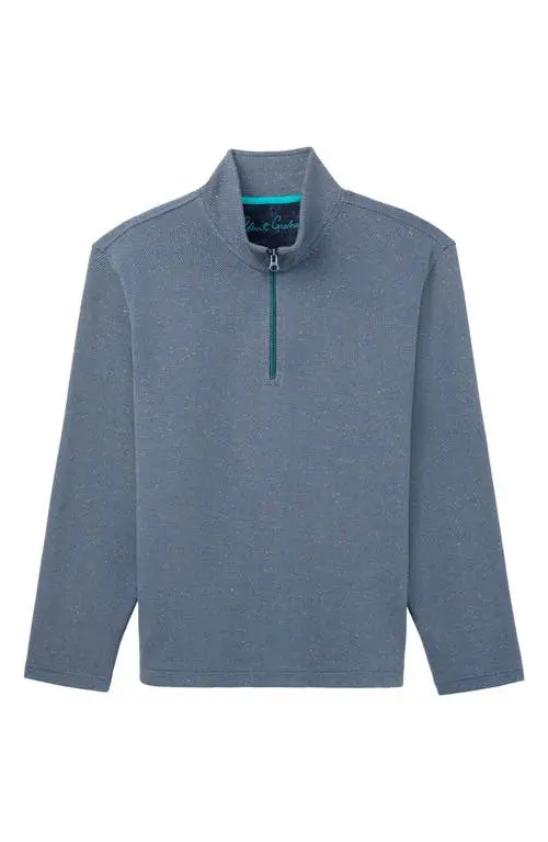 Robert Graham Draycott Quarter Zip Cotton Sweater - Navy