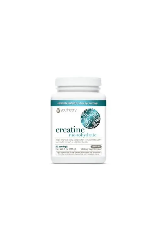 YOUTHEORY Creatine Monohydrate Powder Unflavored Performance Supplement 9 Ounces - None