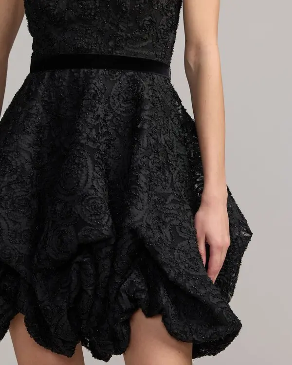 Mac Duggal Strapless Bubble Hem Mini Dress
