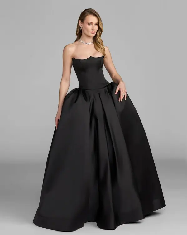 MAC DUGGAL COLLECTION Strapless Satin Corset Ball Gown