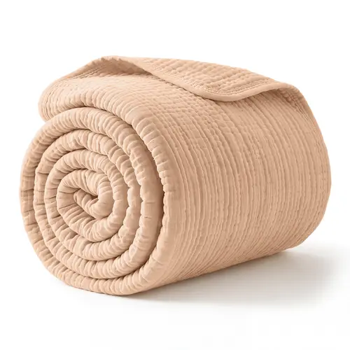 COMFY CUBS Muslin Large Throw Blanket50 X 70 Inches - Cream