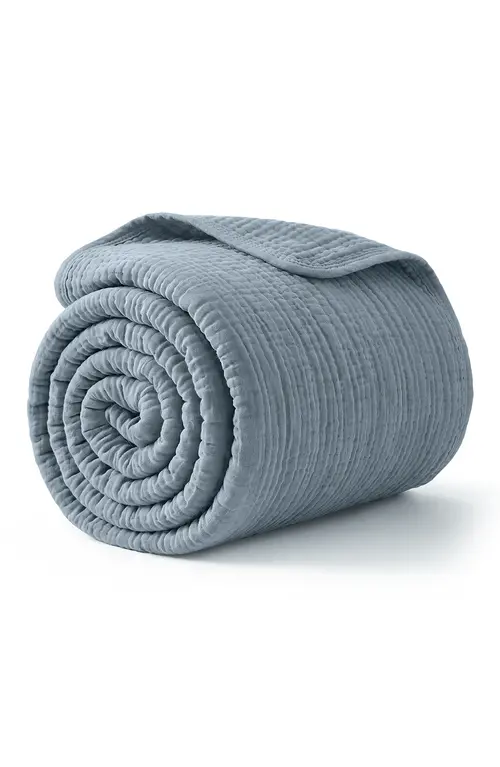 COMFY CUBS Muslin Large Throw Blanket50 X 70 Inches - Pacific Blue