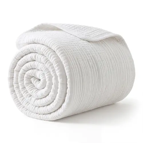 COMFY CUBS Muslin Large Throw Blanket50 X 70 Inches - White