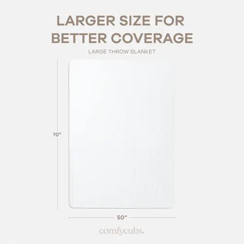 COMFY CUBS Muslin Large Throw Blanket50 X 70 Inches - White
