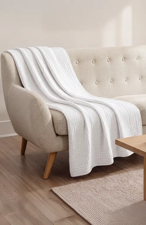COMFY CUBS Muslin Large Throw Blanket50 X 70 Inches - White
