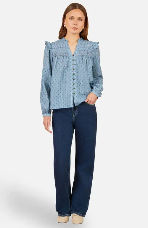 YUMI Cotton Lace Detail Shirt