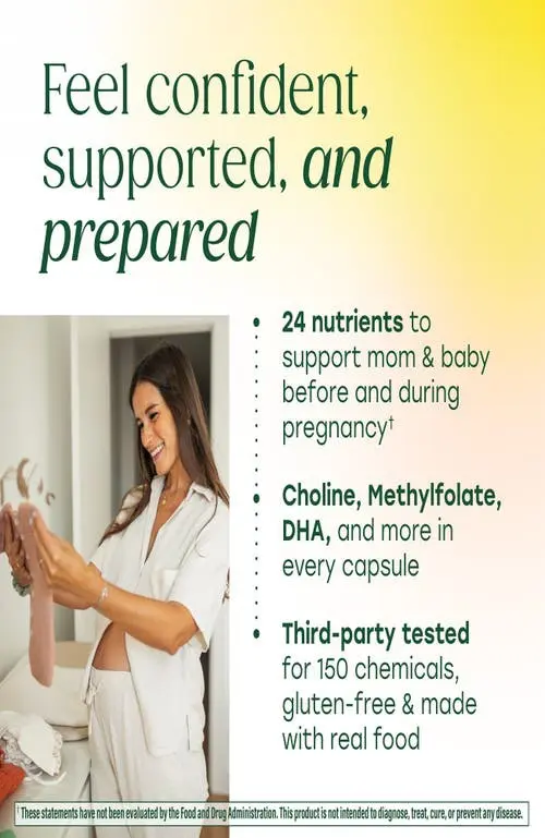 MEGAFOOD Baby And Me 2 Prenatal Multivitamin With Dha Choline And Methylfolate 90 Capsules
