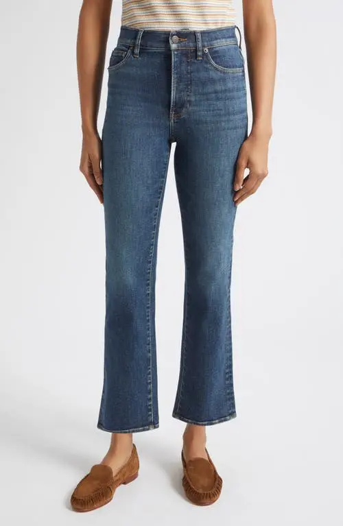 Veronica Beard Milla High Waist Ankle Slim Straight Jeans - Roadside Blue