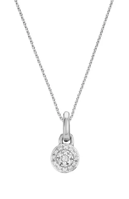 Monica Vinader Fiji Mini Diamond Button Pendant Charm - Silver/diamond