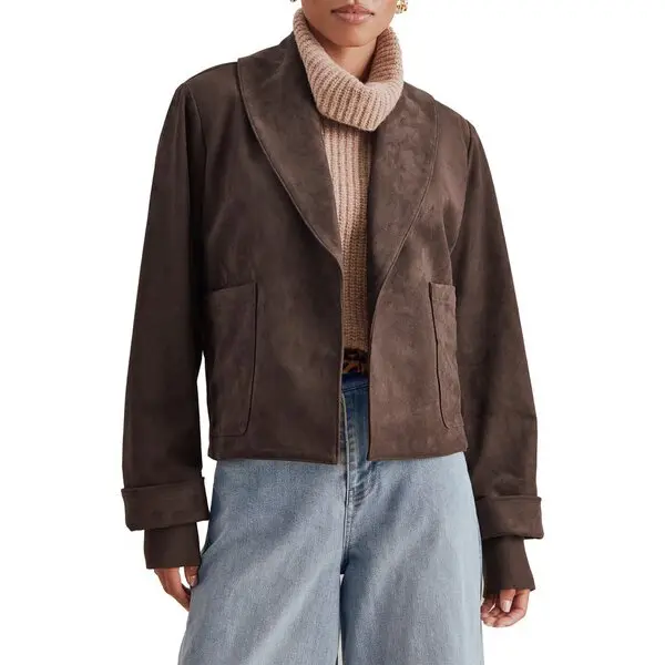 Splendid X @cellajaneblog Faux Suede Jacket - Java Brown