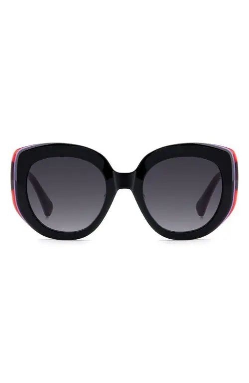 Kurt Geiger 52mm Round Geometric Sunglasses - Black/dark Grey Sf
