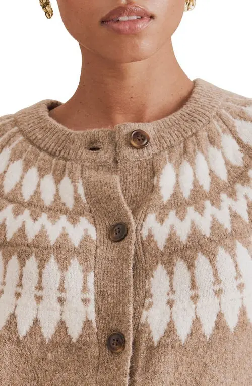 Splendid Fina Fair Isle Cardigan - Shell Pink