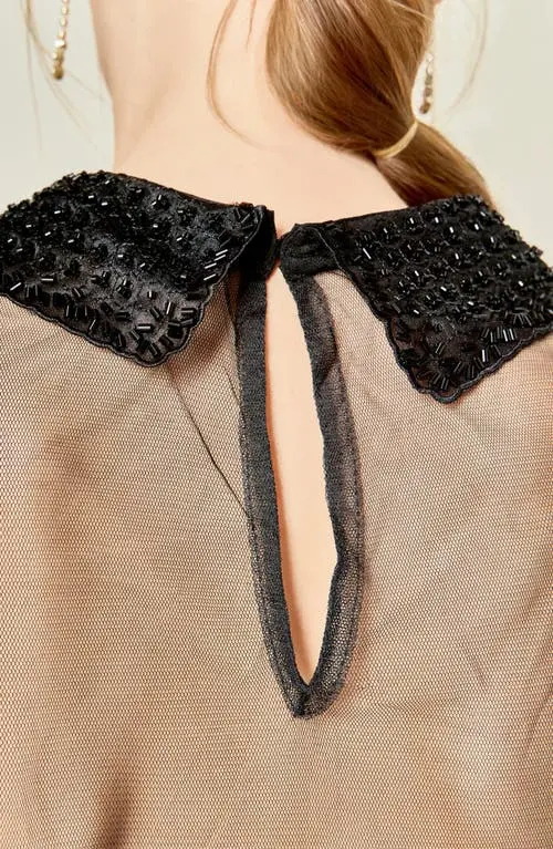 English Factory See Through Beaded Top