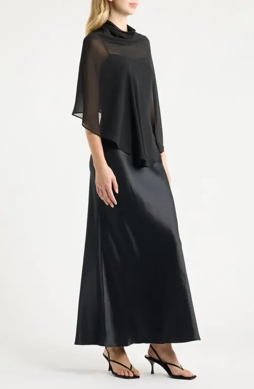 REFORMATION Lilibeth Silk Charmeuse Slipdress & Chiffon Cape Set