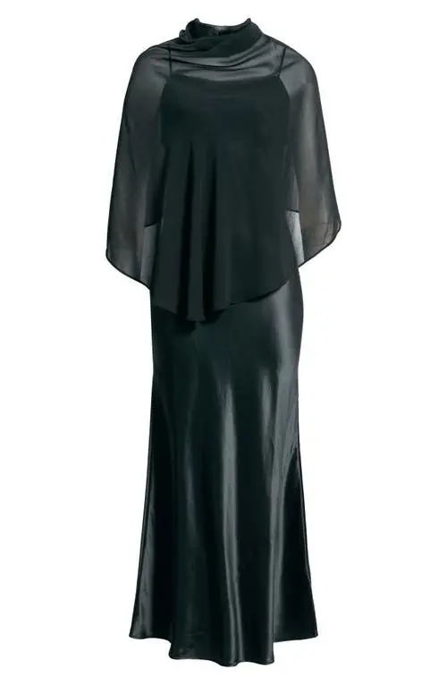 REFORMATION Lilibeth Silk Charmeuse Slipdress & Chiffon Cape Set