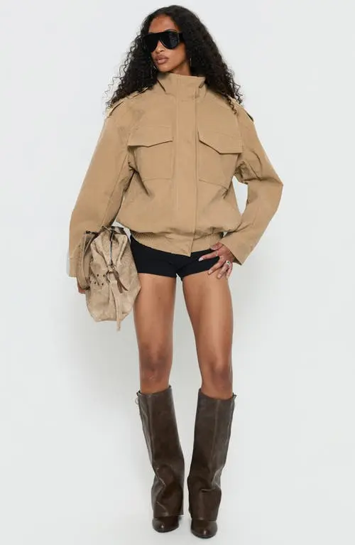 Princess Polly Double Life Funnel Neck Cargo Jacket