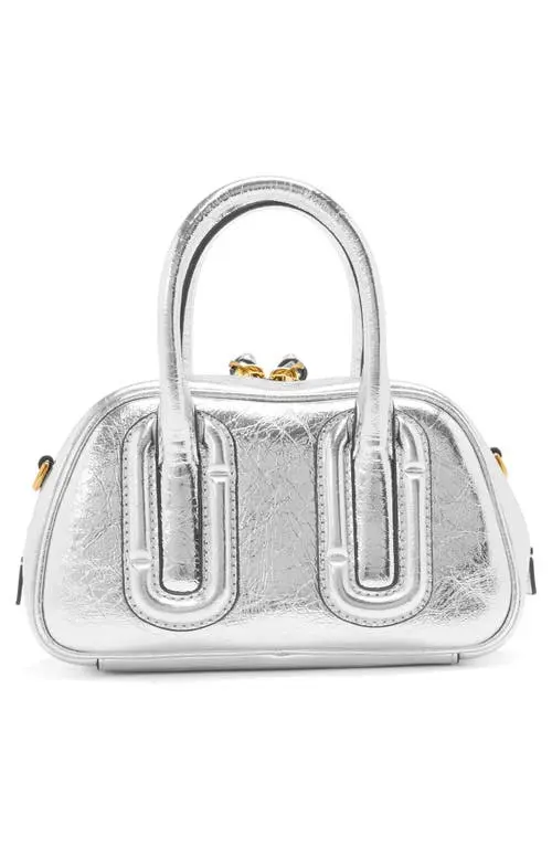 Marc Jacobs The Babe Mini Metallic Leather Top Handle Bag - Silver