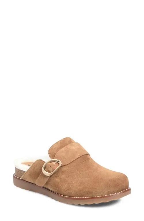 SOFFT Angela Leather Clog With Genuine Shearling Trim - Brandy