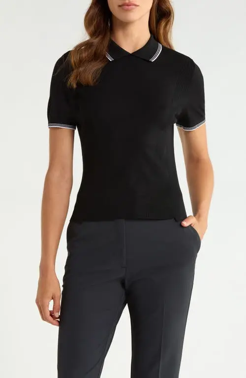 G/fore Elevated Short Sleeve Sweater Polo - Onyx