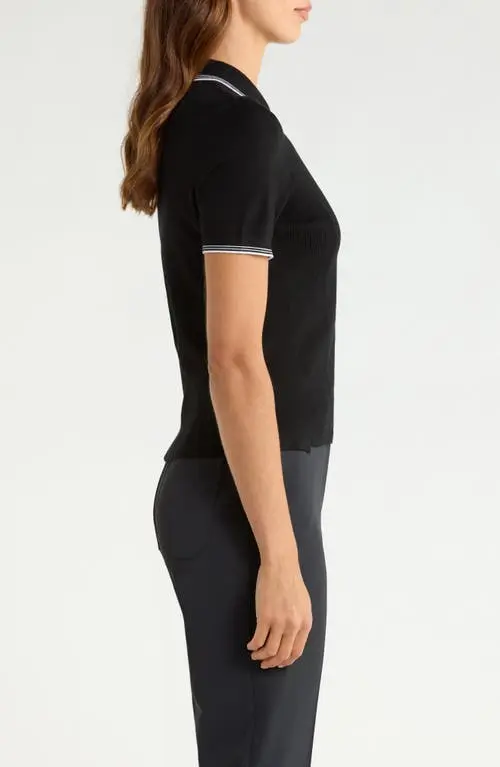 G/fore Elevated Short Sleeve Sweater Polo - Onyx