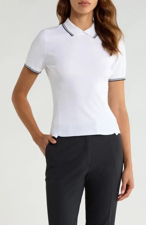 G/fore Elevated Short Sleeve Sweater Polo - Snow