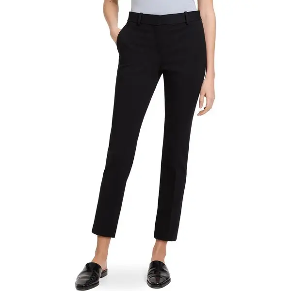 Theory Treeca Slim Fit Crop Pants - Black