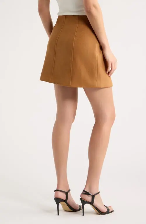 Bernardo Faux Suede Button-up Miniskirt