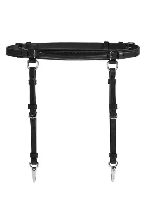 Simone Rocha Double Loop Bridle Leather Garter Belt - Black