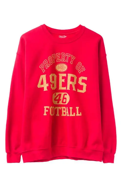 Junk Food San Francisco 49ers Property Of Flea Market Crewneck Sweatshirt - Red