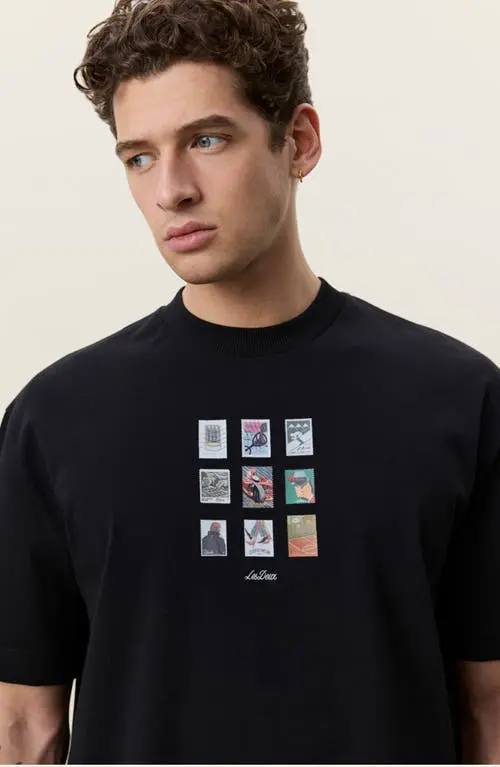 LES DEUX Stamp Organic Cotton Graphic T-shirt
