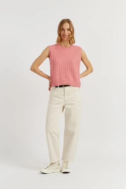 Chinti & Parker Pure Cashmere Cabled Tank