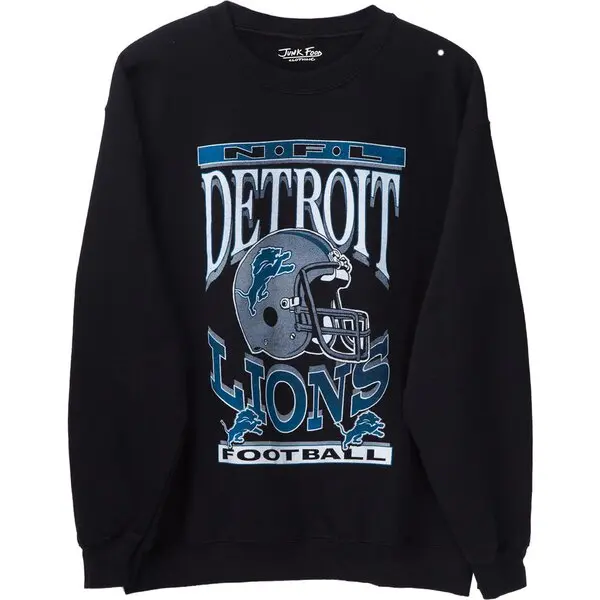 Junk Food Lions Helmet Graphic Sweatshirt - Black