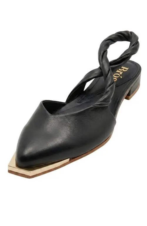 BRÓG Sinead Pointed Slingback Mule Jet