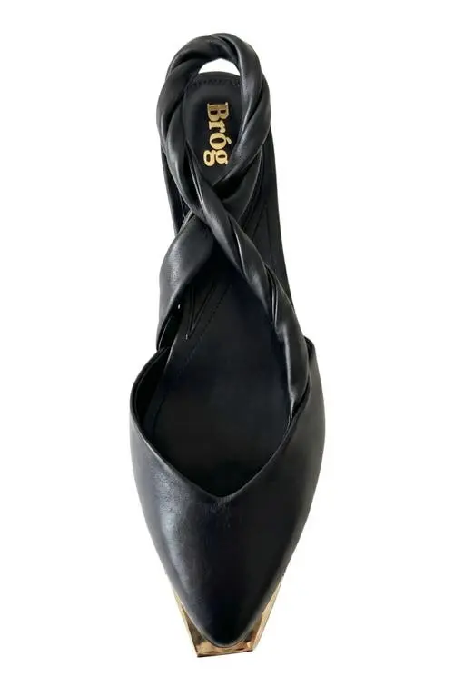 BRÓG Sinead Pointed Slingback Mule Jet